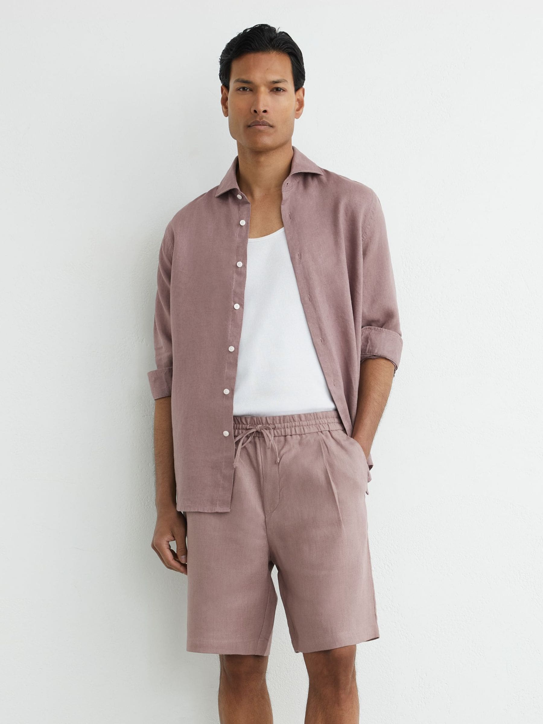 REISS Linen Drawstring Shorts